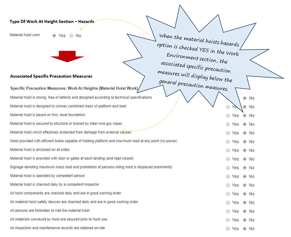 How do I complete the Precautionary Safety Measures section of the ...